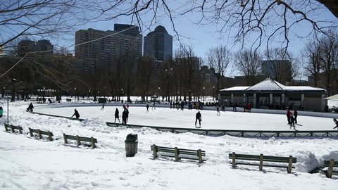Boston Common Skating Rink Boston Buildings Stock Footage Video (100% ...