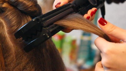 Hairdresser Plating Hair Stock Footage Video (100% Royalty-free ...