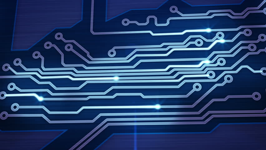 blue digital circuit board signals pan Stock Footage Video (100% ...