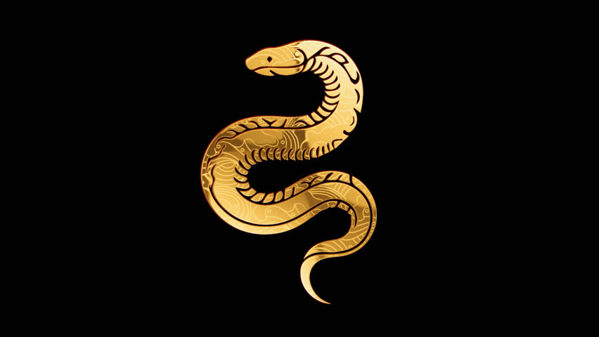 2025 snake gold glow loop animation, alpha channel | freepik