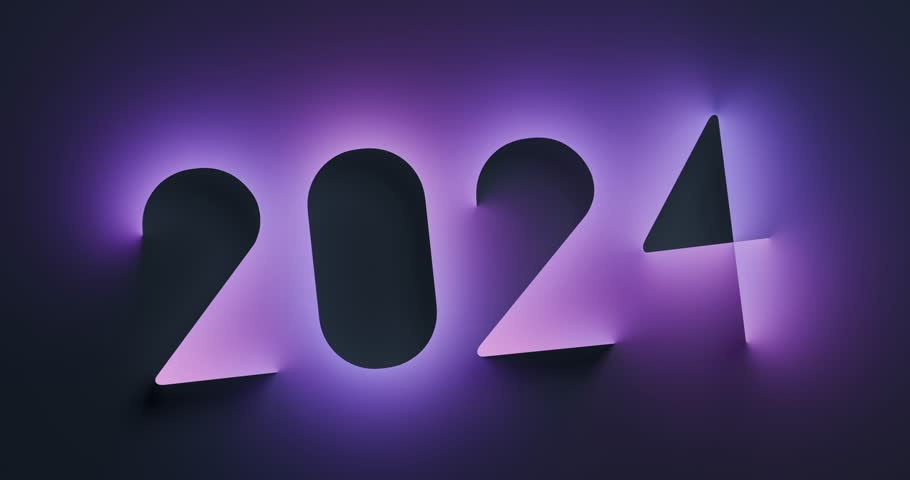 An animated “2024” transitions into “2025”. Elegant typography in a ...