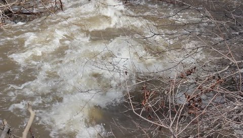 Spring Snow Melting On River April Stock Footage Video (100% Royalty ...