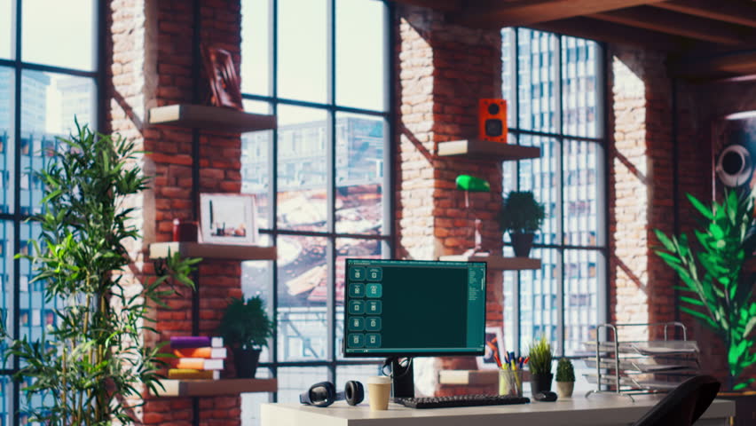 AI LLM chatbot answering user prompts using predictive technology in IT department home office ...