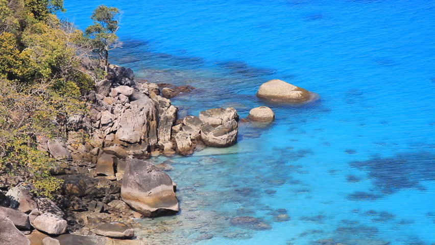 rock coast similan islands thailand Stock Footage Video (100% Royalty ...