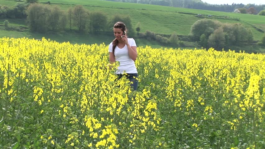 hd1080 young woman walking through field Stock Footage Video (100% ...