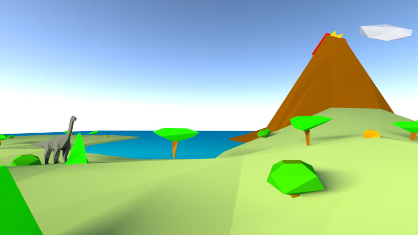 stylish dinosaur land 3d animation two Stock Footage Video (100% ...