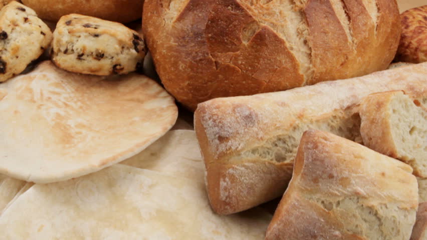 fresh baked pastry baking pan rotating Stock Footage Video (100% ...