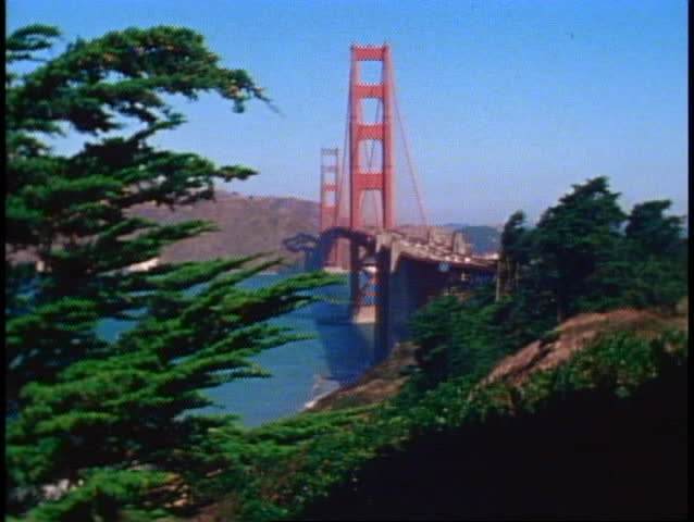 san francisco 1970's golden gate bridge Stock Footage Video (100% ...