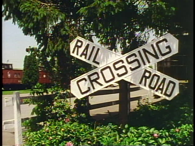 Railroad Crossing Sign, Near Lancaster Stock Footage Video (100% ...