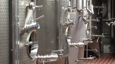 Empty Stainless Steel Wine Distilling Vats Stock Footage Video (100% ...