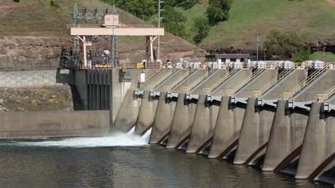 Nimbus Dam Spillway Sacramento California Hydroelectric Stock Footage ...