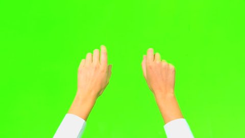 Hand Slapping Screen On Green Screen Stock Footage Video (100% Royalty ...