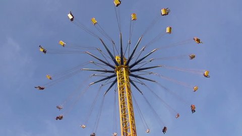 Vertical Colorful Chain Fair Swing Spinning Stock Footage Video (100% ...