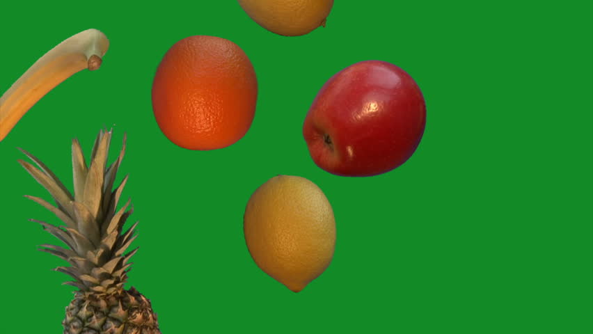 Fruits Falling Down On Green Stock Footage Video (100% Royalty-free ...