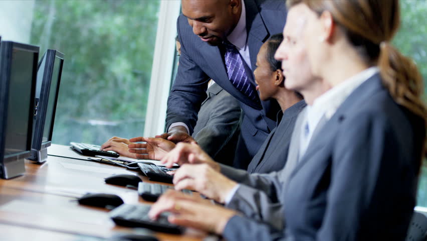 group young multi ethnic technical support Stock Footage Video (100% ...