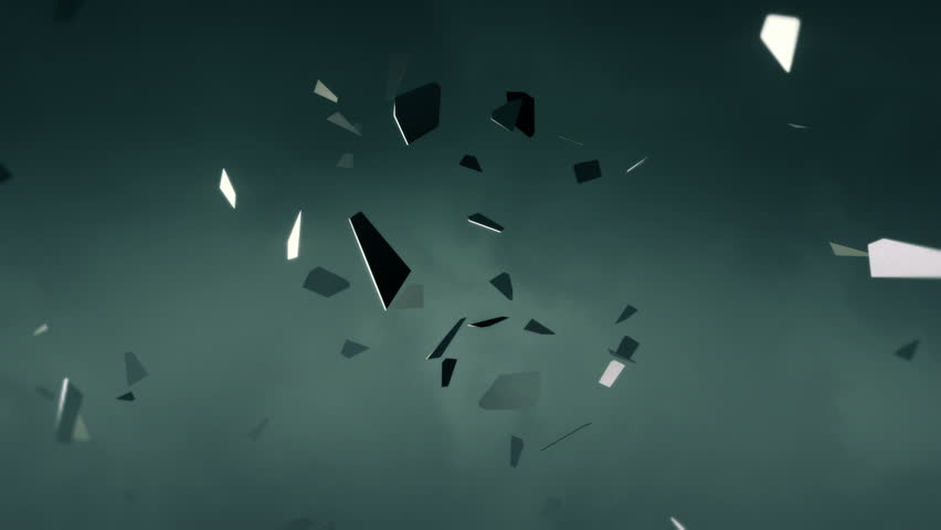 Flying Fragments Metal Shattered Pieces Shiny Stock Footage Video (100% ...