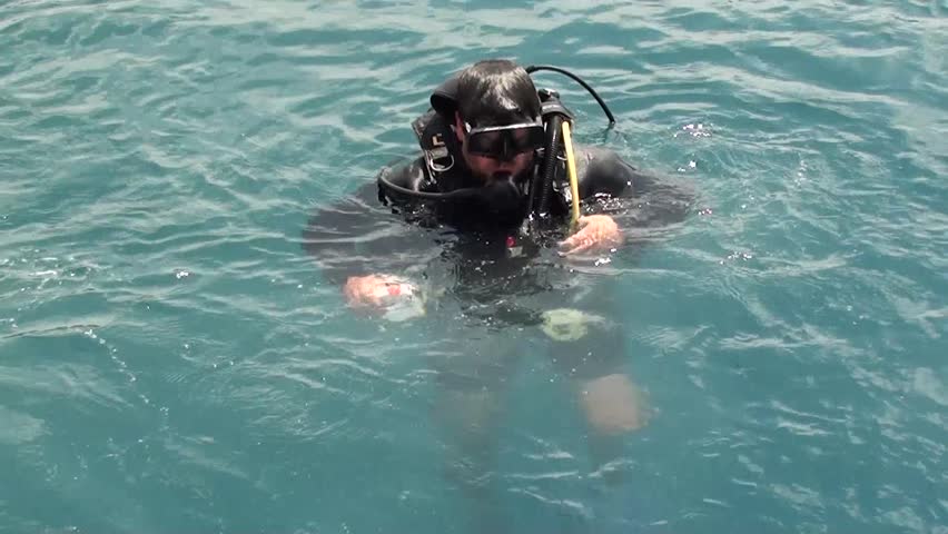 Scuba-diver is Floating On the Stock Footage Video (100% Royalty-free ...