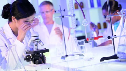 Medical Researchers Examining Test Tube Specimens Stock Footage Video ...