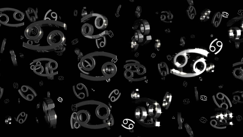 looping silver gold zodiac cancer symbols Stock Footage Video (100% ...