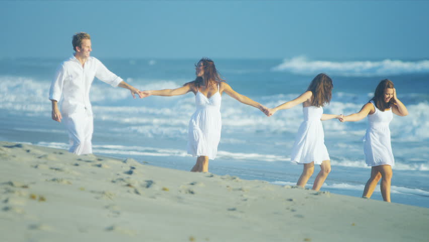 carefree attractive young caucasian family happy Stock Footage Video ...