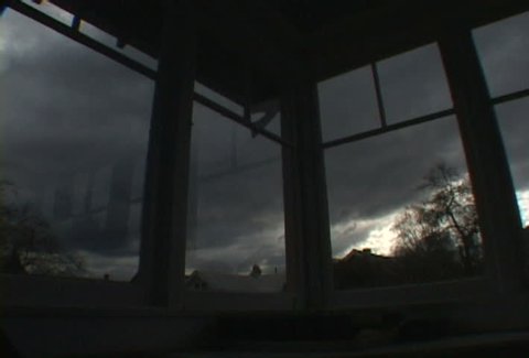 Interior House Looking Out Windows Storm Stock Footage Video (100% ...