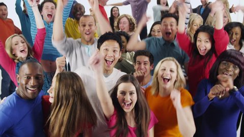 Happy Diverse Multi Ethnic Group People Stock Footage Video (100% ...