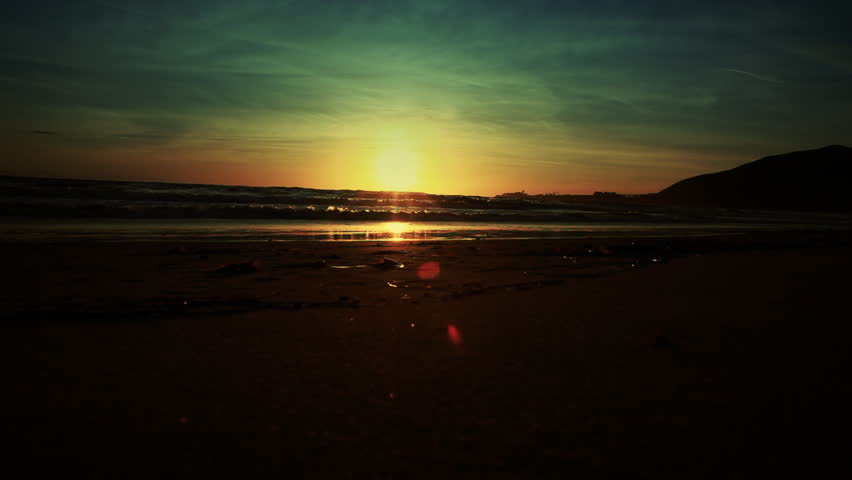 Low Angle Sunset Beach Stock Footage Video (100% Royalty-free) 3819137 ...