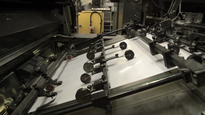 Manufacturing Process, Printing Press Moving Stock Footage Video (100% ...