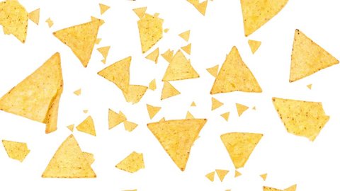 Nachos Falling Down On White Background Stock Footage Video (100% ...