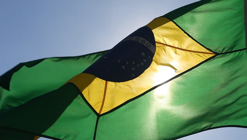 Brazilian Flag with a Blue Stock Footage Video (100% Royalty-free ...