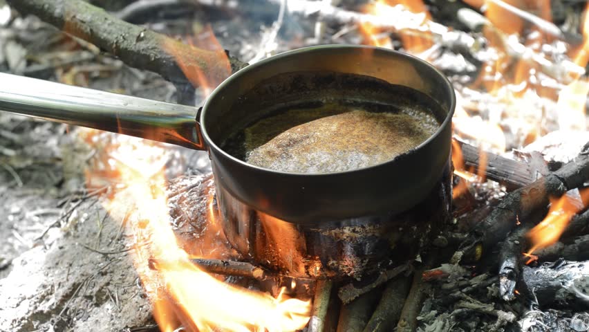 Making Coffee On a Fire Stock Footage Video (100% Royalty-free) 3838592 ...