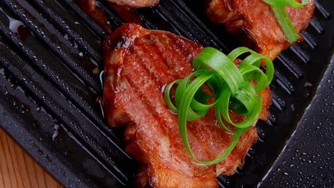 Grilled Beef Fillet Strips On Grill Stock Footage Video (100% Royalty ...