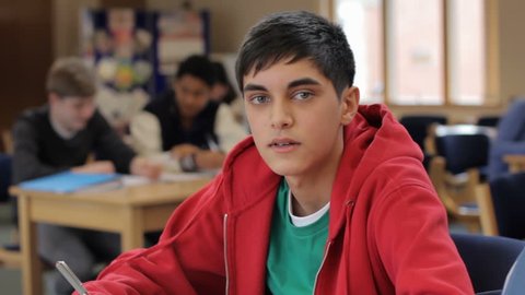 Teenage Boy High School Student Serious Stock Footage Video (100% ...