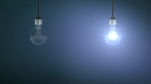 seven lit light bulbs swing Stock Footage Video (100% Royalty-free ...