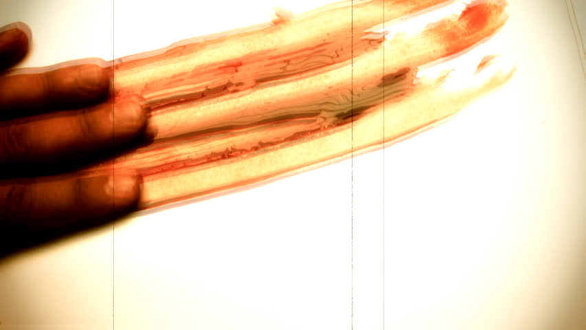 Bloody Hand Smears White Surface Stock Footage Video (100% Royalty-free ...