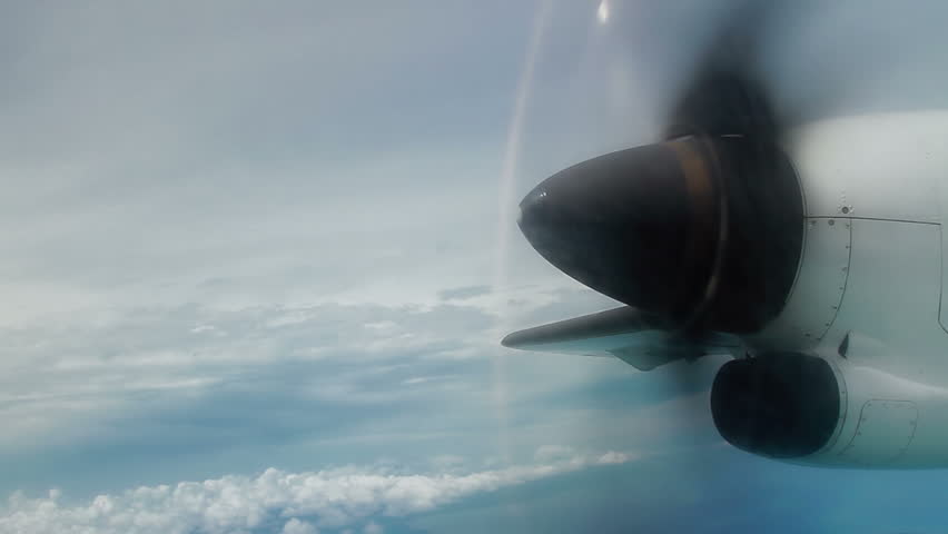 Flying Propeller Aircraft, Propeller Rotation Stock Footage Video (100% ...