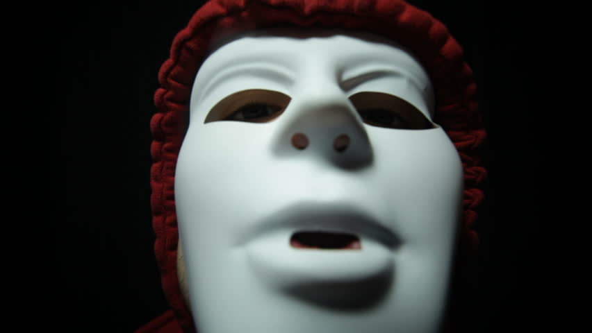 horror masked man over dark background Stock Footage Video (100% ...