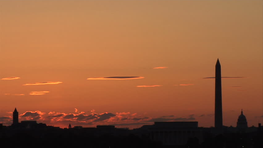 sunrise time-lapse over washington dc monuments Stock Footage Video ...