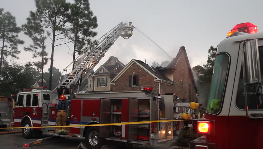 Shocking Scenes House Fire Aftermath Stock Footage Video (100% Royalty ...