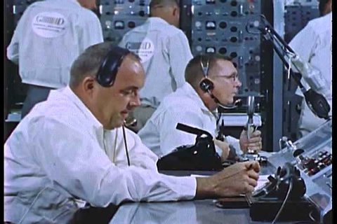 1960s Mission Control Nasa On Mercury Stock Footage Video (100% Royalty ...