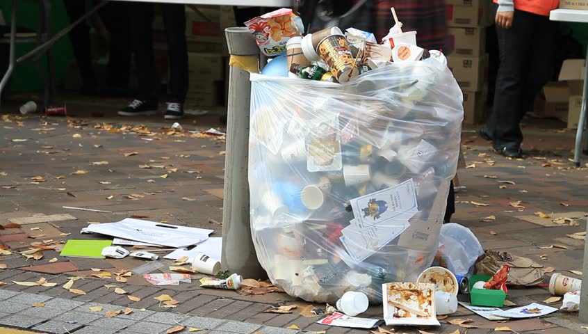 Trash Spilling Out of Overfilled Stock Footage Video (100% Royalty-free ...