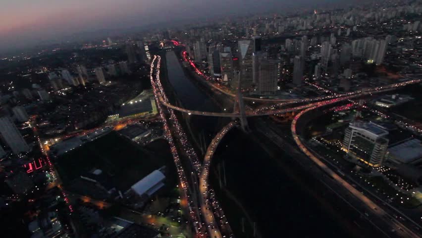sao paulo brazil city night skyline Stock Footage Video (100% Royalty ...