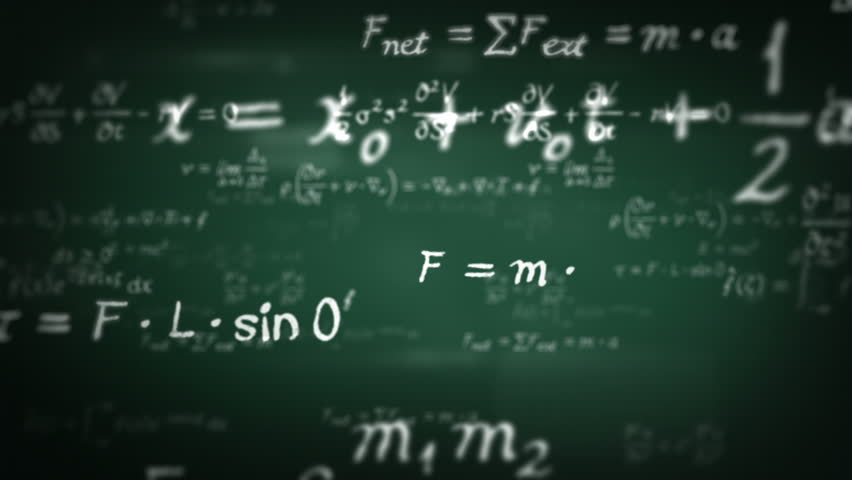 flying through different physics formulas loopable Stock Footage Video ...