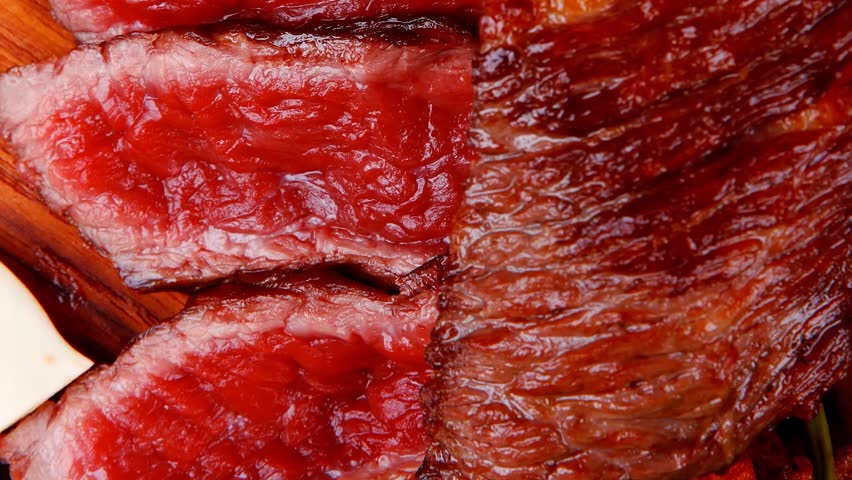 fresh raw bloody beef steaks on Stock Footage Video (100% Royalty-free ...