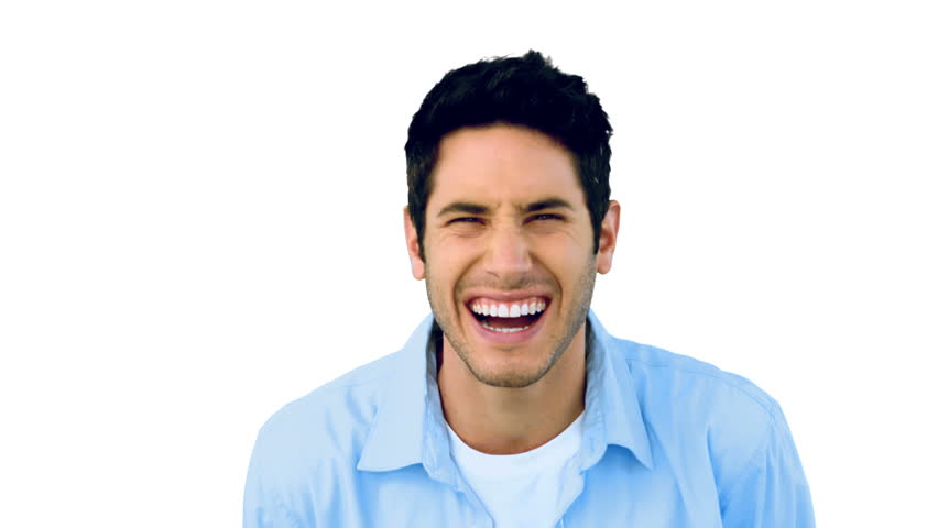 Man Laughing Camera On White Background Stock Footage Video (100% ...