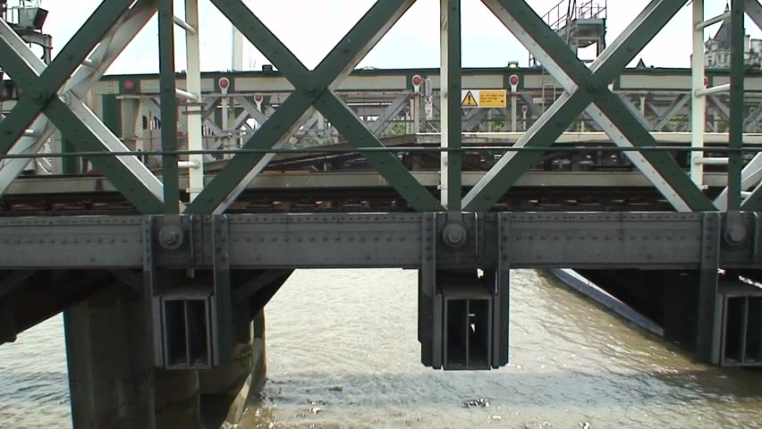 large steel embankment railway bridge london Stock Footage Video (100% ...