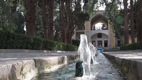 Fountain Baghe Fin Garden Kashan Iran Stock Footage Video (100% Royalty ...