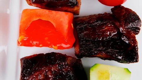 European Food Roast Beef Meat Goulash Stock Footage Video (100% Royalty ...