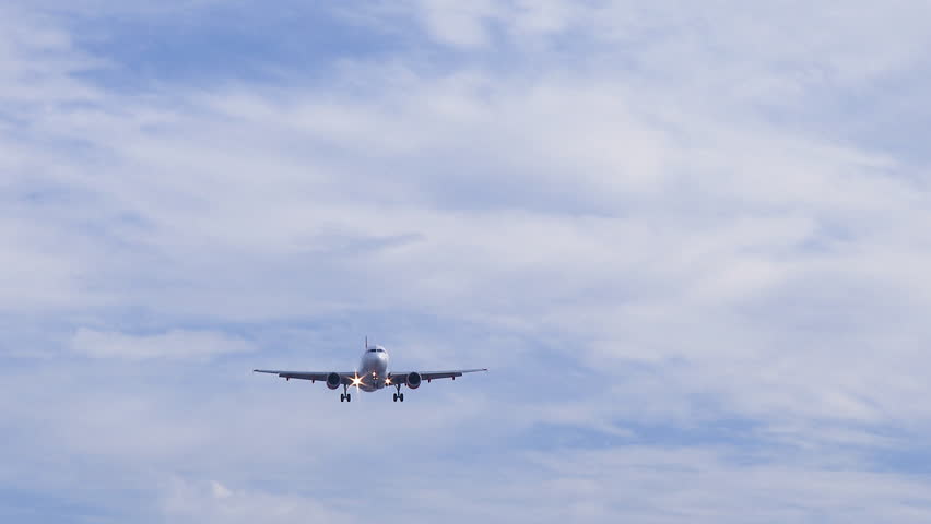 Airplane Passenger Jetliner Landing in Stock Footage Video (100% ...