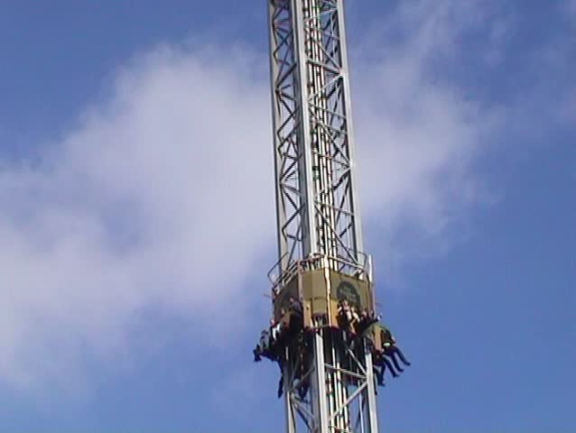 free fall attraction tivoli theme park Stock Footage Video (100% ...